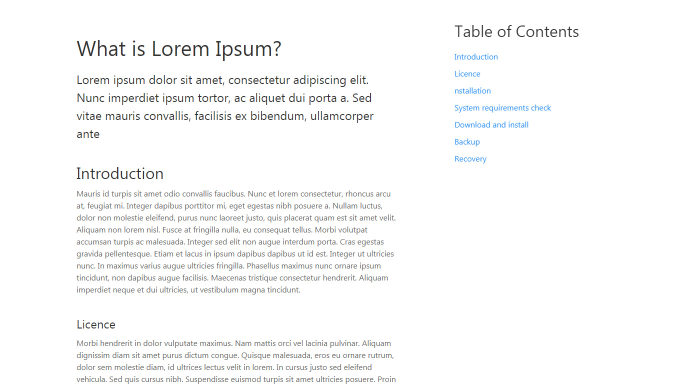 UIkit 3 Table of Contents – Sticky Sidebar on Scroll – UIkitBase